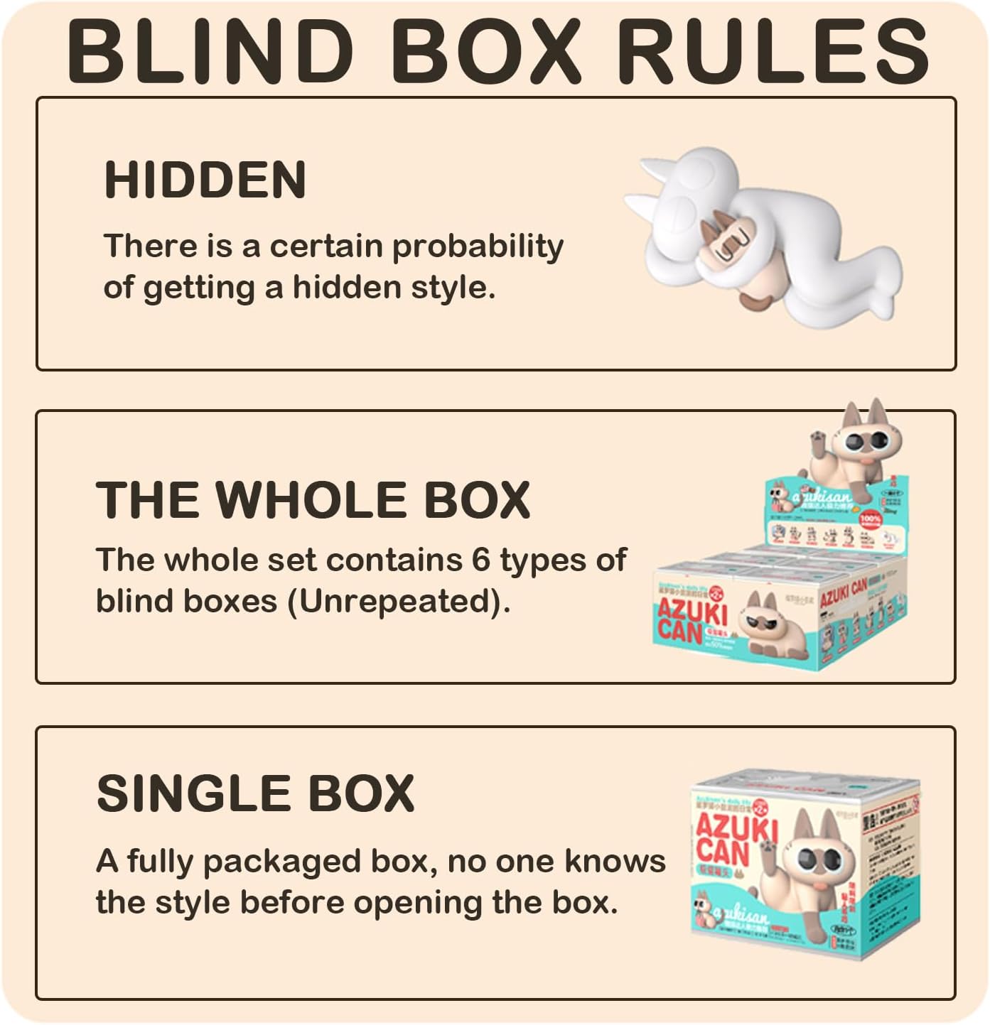 BEEMAI Nobeko Azukisan’s Daily Series 2, 3 piezas (juego de 3 no ...