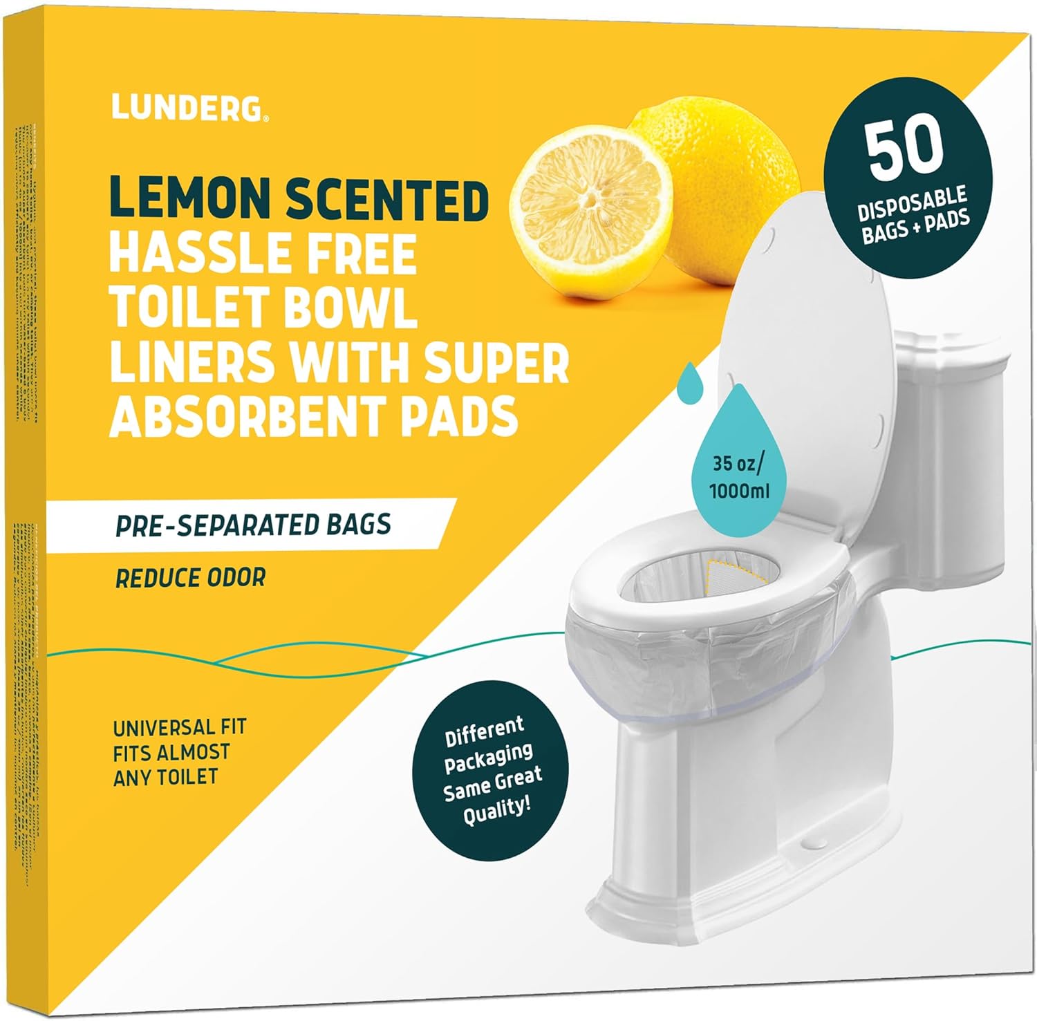 Amazon.com: Lunderg Toilet Liners with Lemon Scented Super Absorbent ...