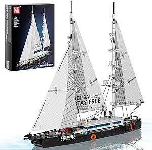 Amazon.com: Mould King Modern Twin-Masted Sailboat Building Kits, Ocean ...