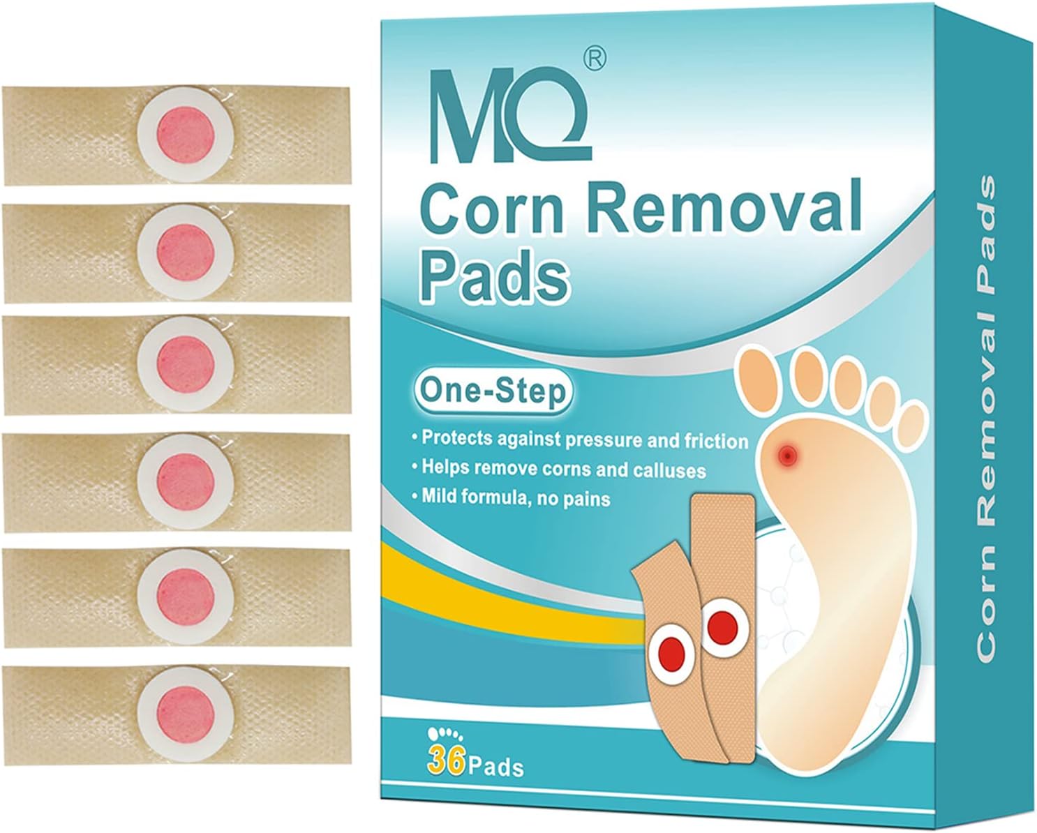 MQ Corn Remover, 36 Pads Corn Remover Pads for Foot Corn Removal, Toe ...