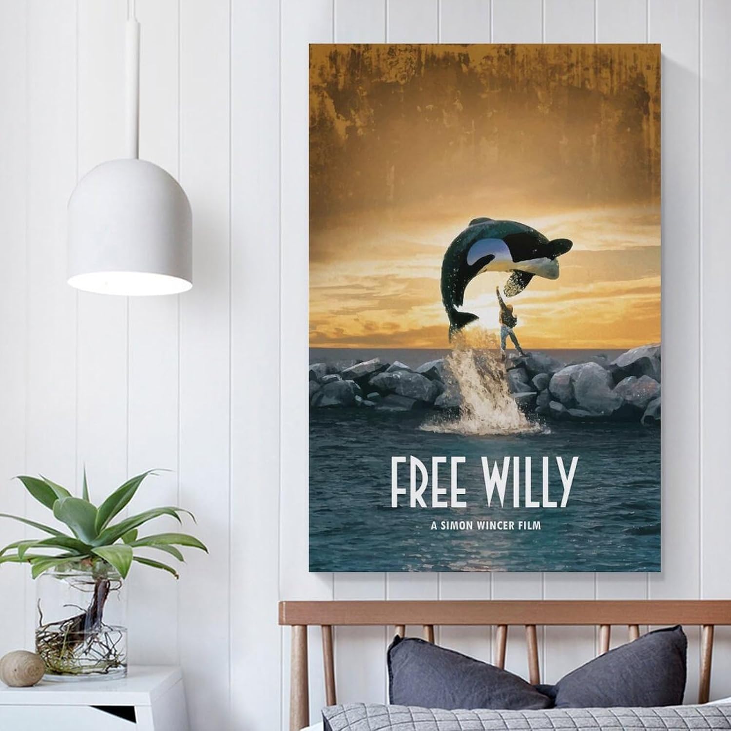 POLIUAWS Free Willy Poster Canvas Painting Wall Art Picture Home Decor ...