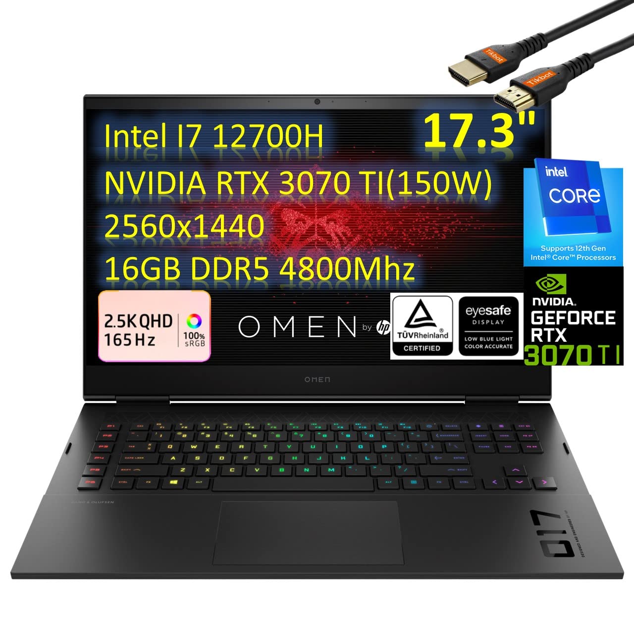 HP High Performance OMEN 17.3" Gaming Laptop - 12th Gen Intel Core i7 ...