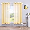 Amazon.com: July Joy Yellow Semi Linen Look Sheer Curtains for Bedroom ...