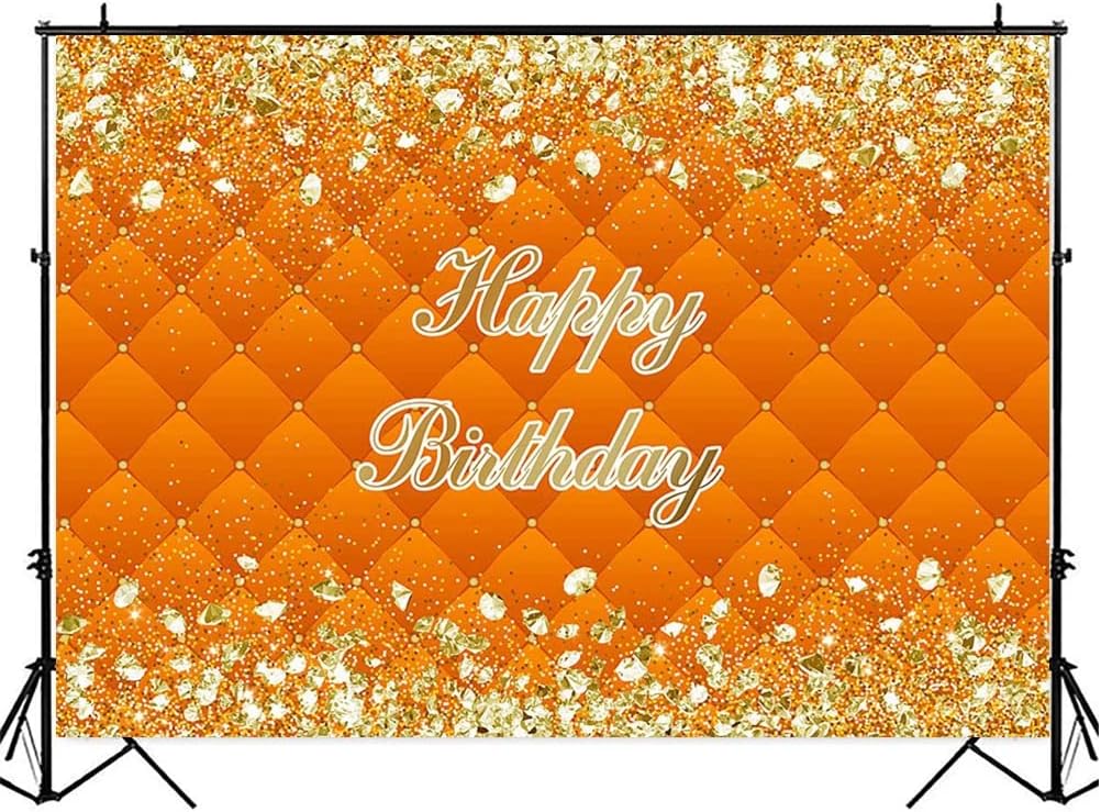 Amazon.com : Happy Birthday Theme Background Adult Gold Glitter and ...