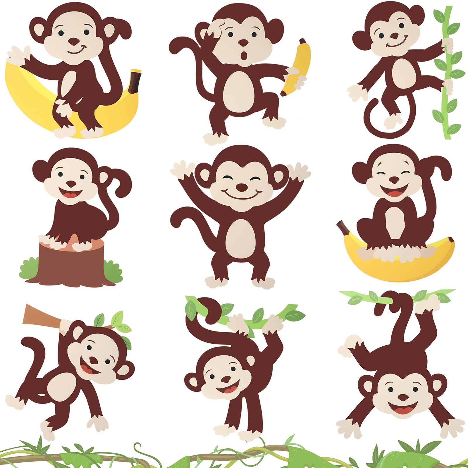 Amazon.com: 45 Pieces Jungle Animal Cutouts Safari Friend Cutouts ...