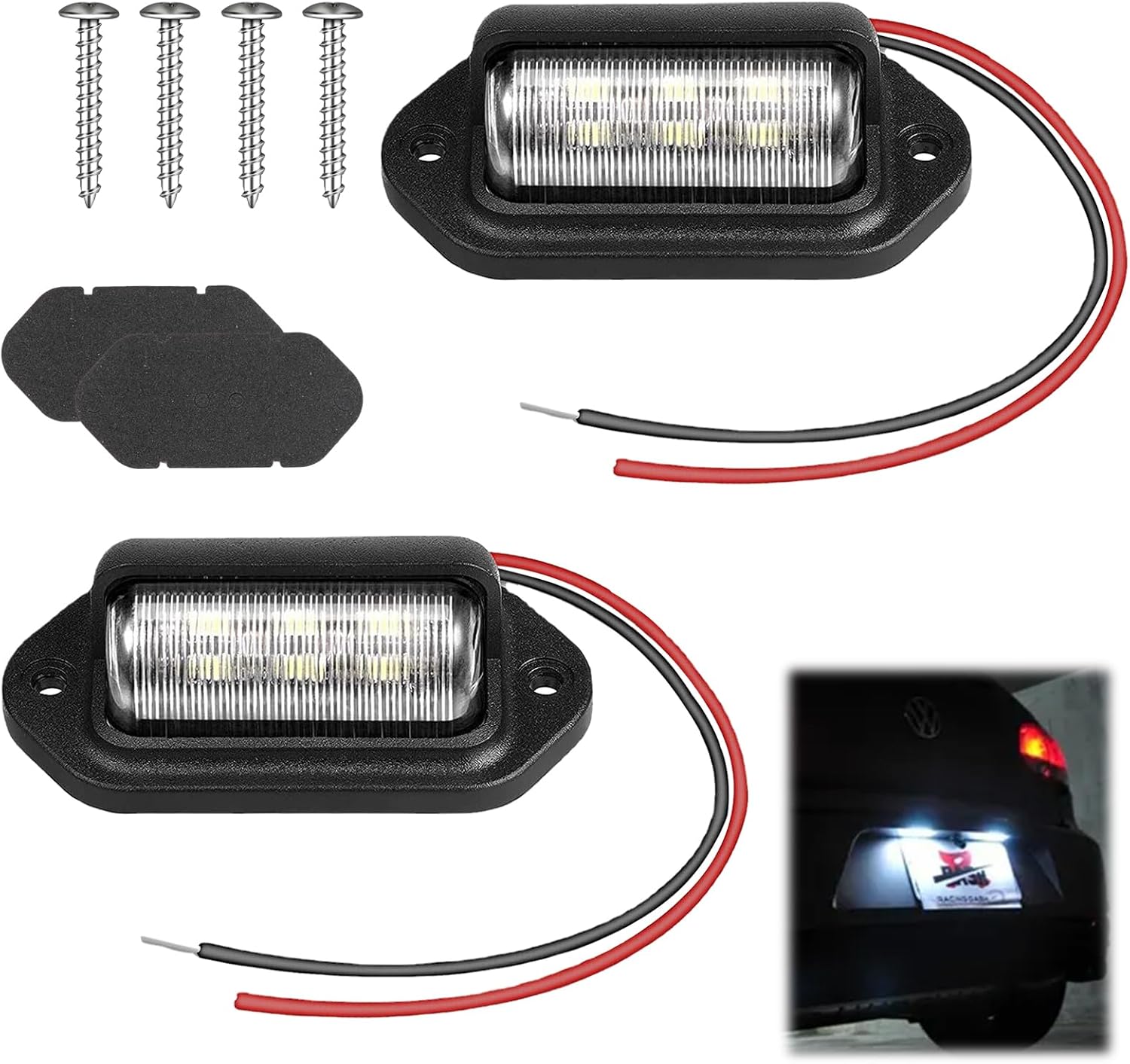 2PCS LED Luce della Targa, 12V-24V LED Luci Targa per Auto, 6500K LED ...
