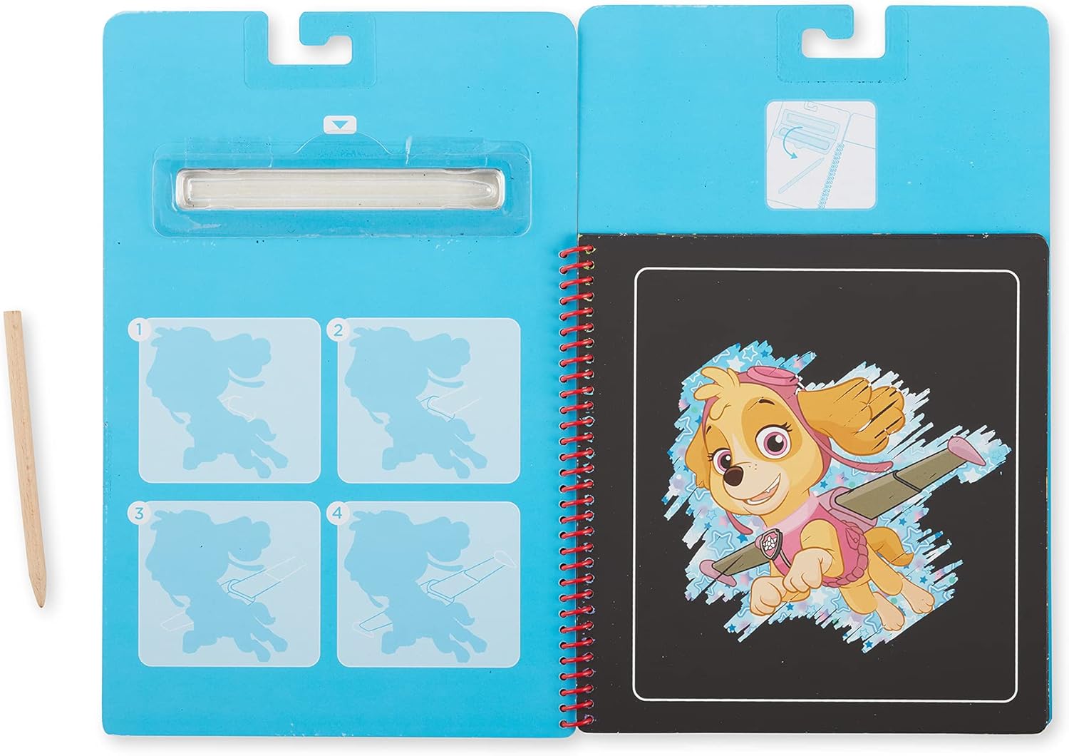 Melissa & Doug PAW Patrol Scratch Art Pad – Skye colour Reveal Travel ...