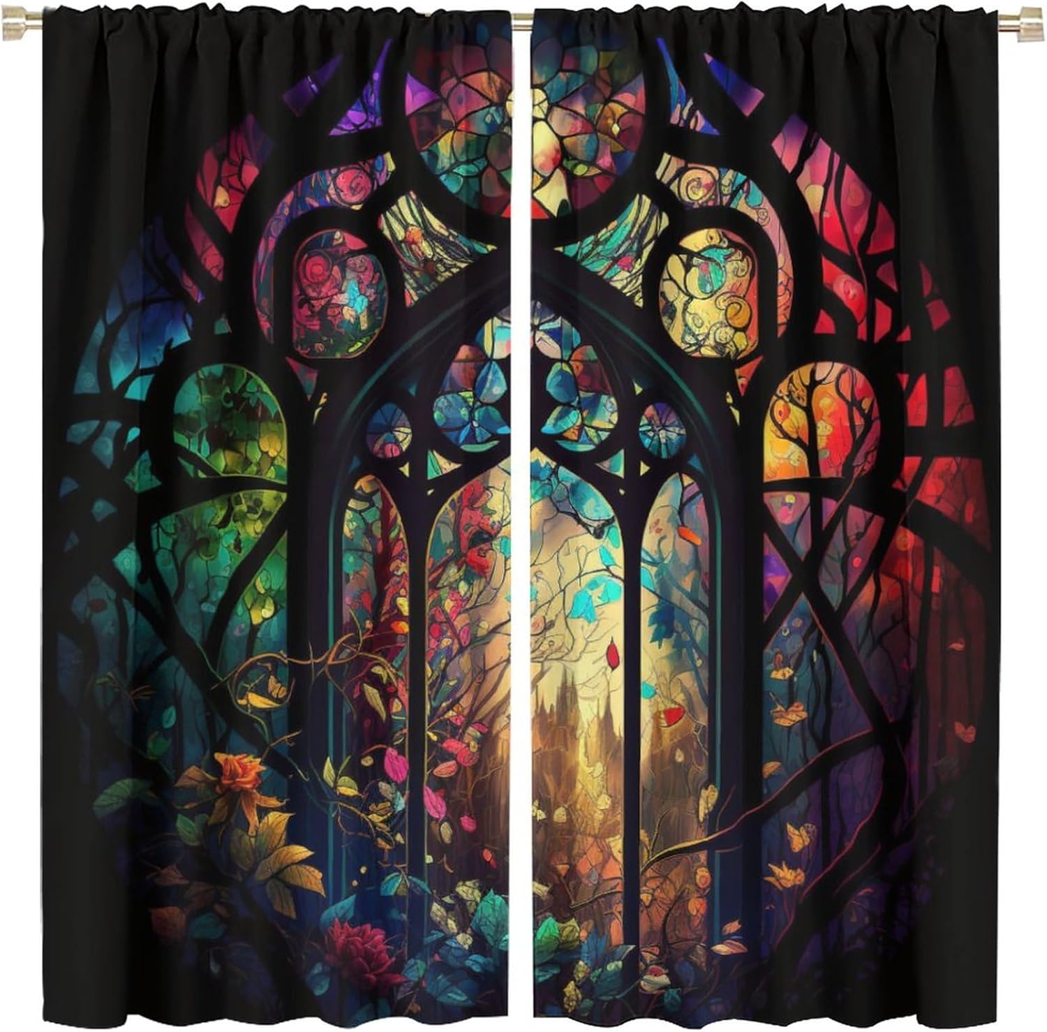 Amazon.com: BenYaSong Castle Window Curtain, Arched Door Through Fairy ...