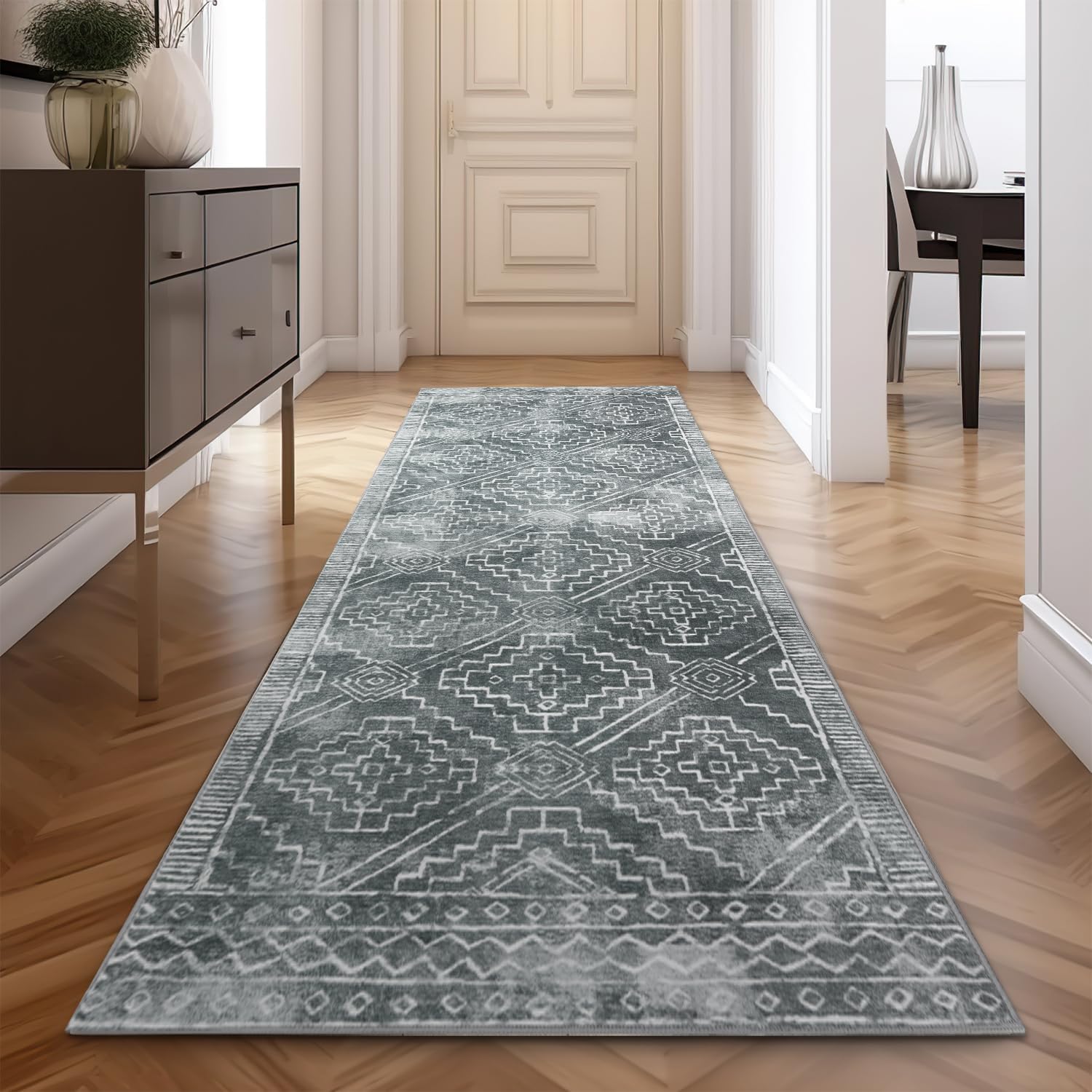 Amazon.com: jinchan Hallway Runner Rug 3x10 - Moroccan Kitchen Machine ...