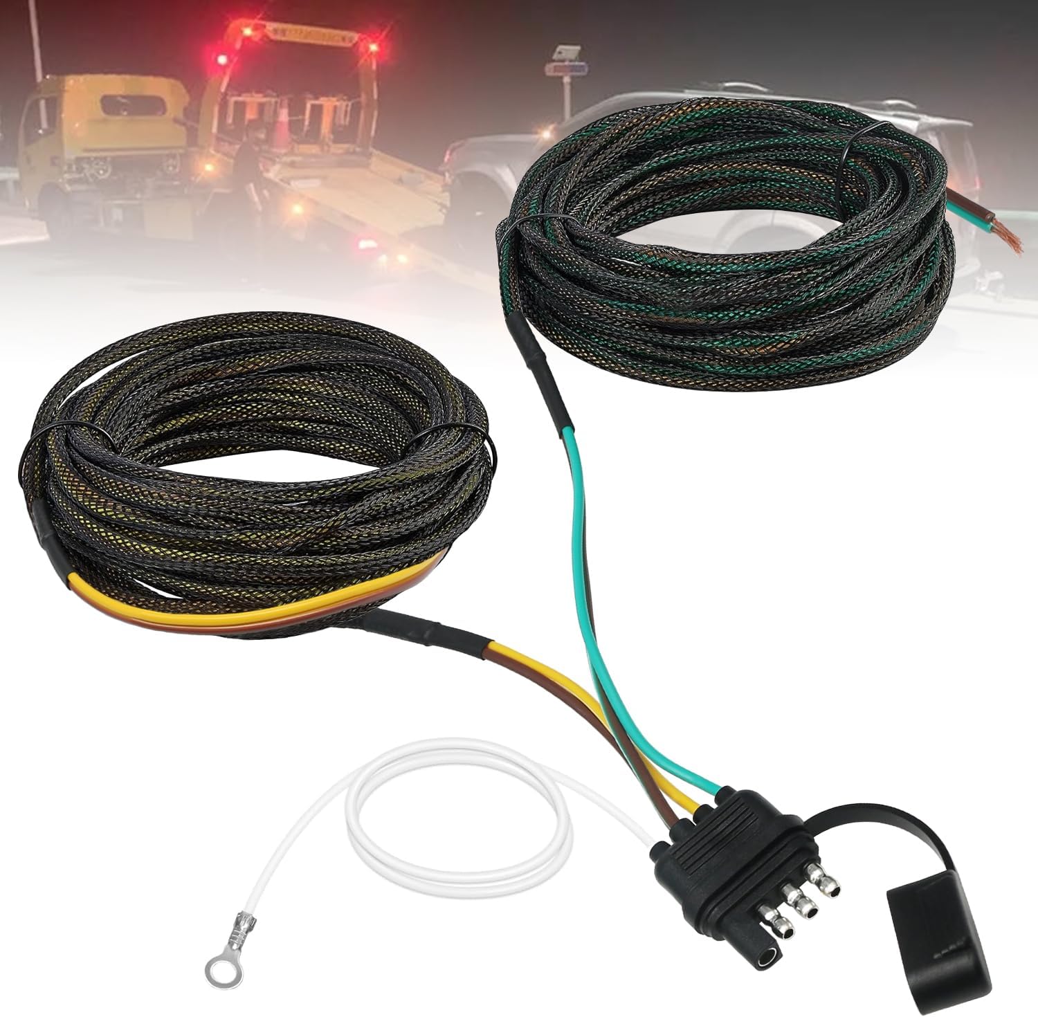 Amazon.com: HayEastdor 22FT Trailer Light Wiring Harness Kit 4 Pin Flat ...