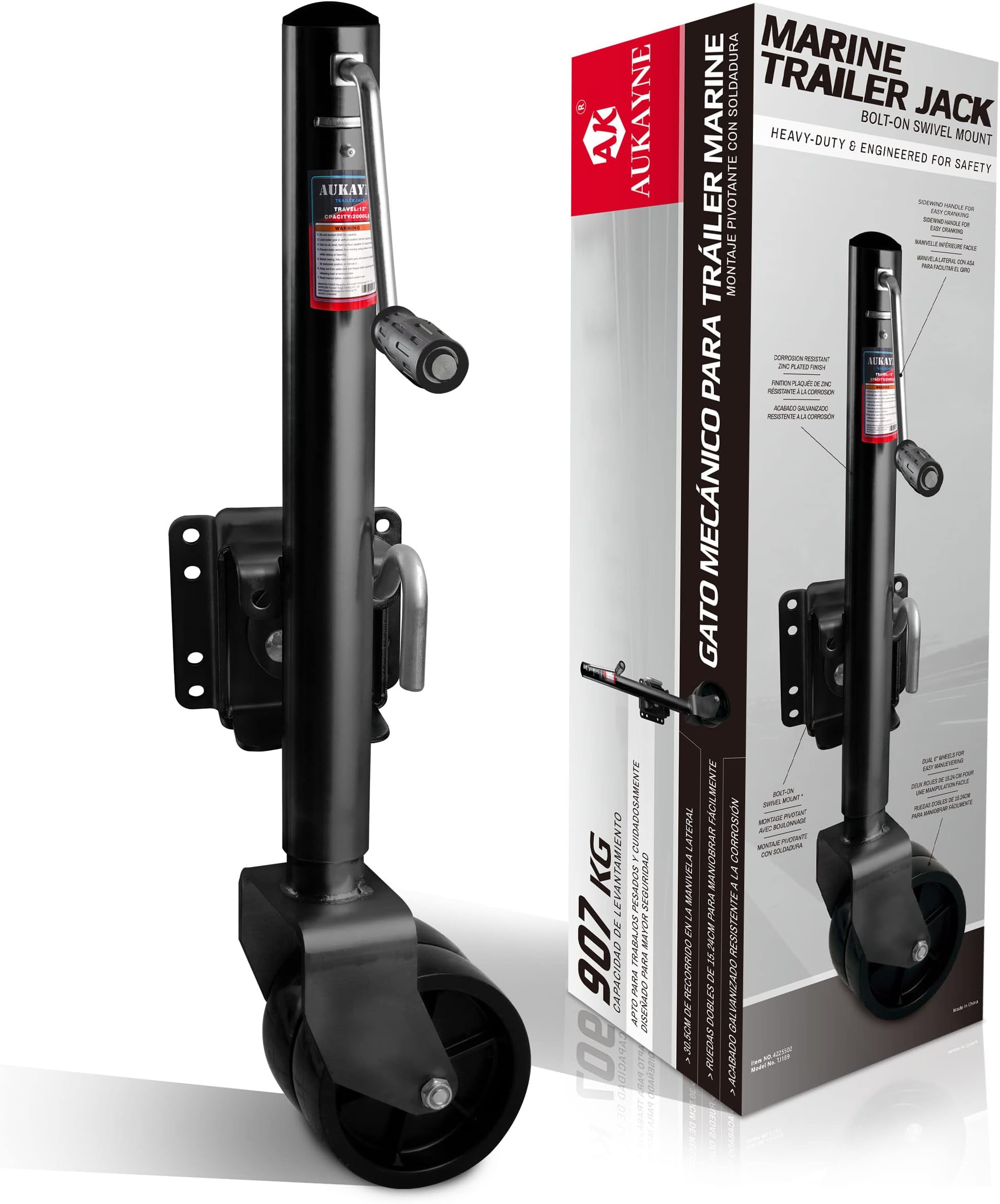 Amazon.com: Jeremywell 2000lbs Trailer Jack with Double Wheel ...