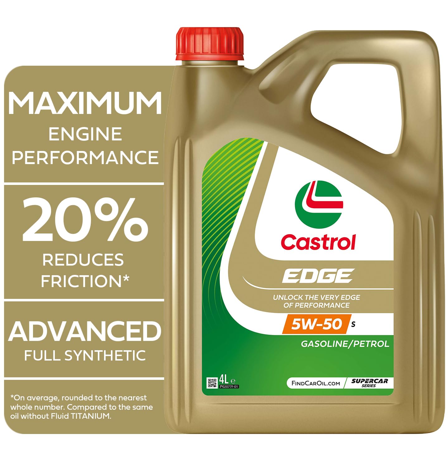 Castrol EDGE Supercar 5W-50 Engine Oil 4L, Gold : Amazon.co.uk: Automotive