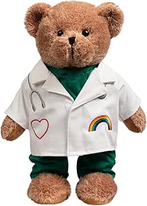 Amazon.com: HollyHOME Doctor Bear Stuffed Animal Plush Teddy Bear in ...