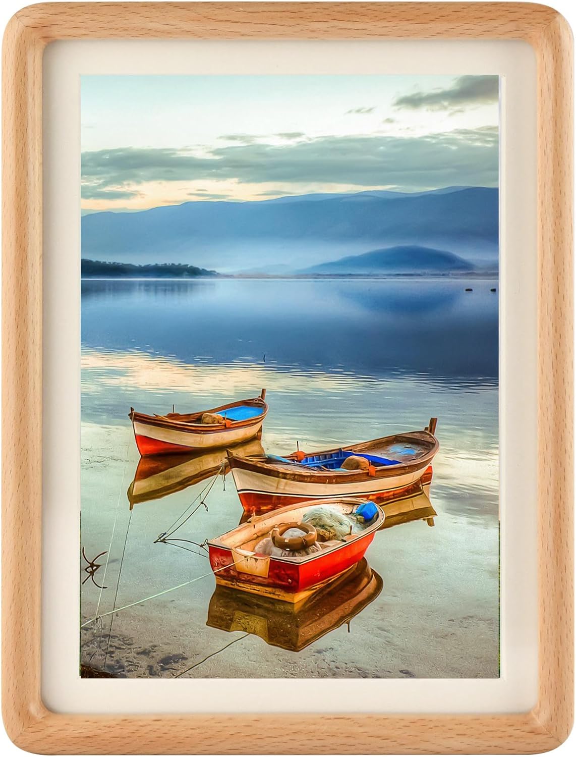 Amazon.com - Natural Wood Picture Frame 4 x6 Matted to 3x5 Solid ...