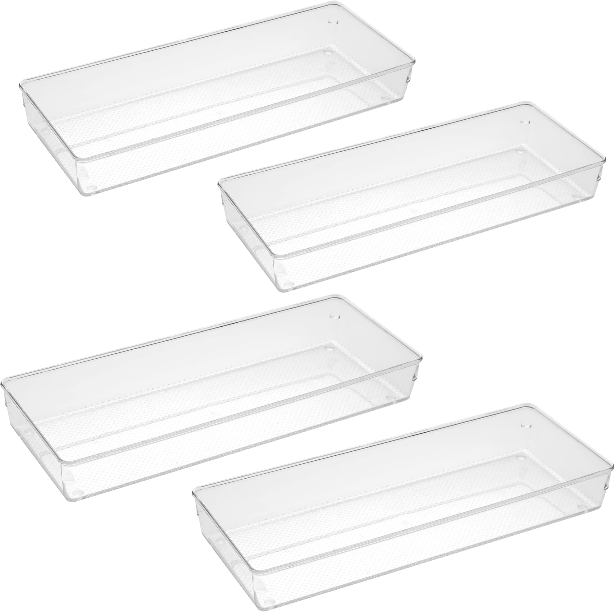 Amazon.com - YFEEN 4Pack Large Size Clear Plastic Desk Drawer Dividers ...