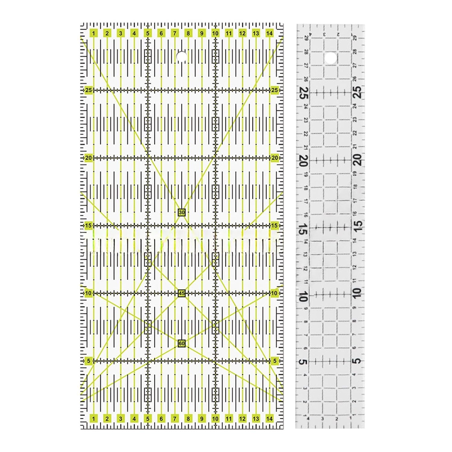 2 Pcs Quilting Rulers, 15 * 30cm Quilting Templates, with Hanging Hole ...