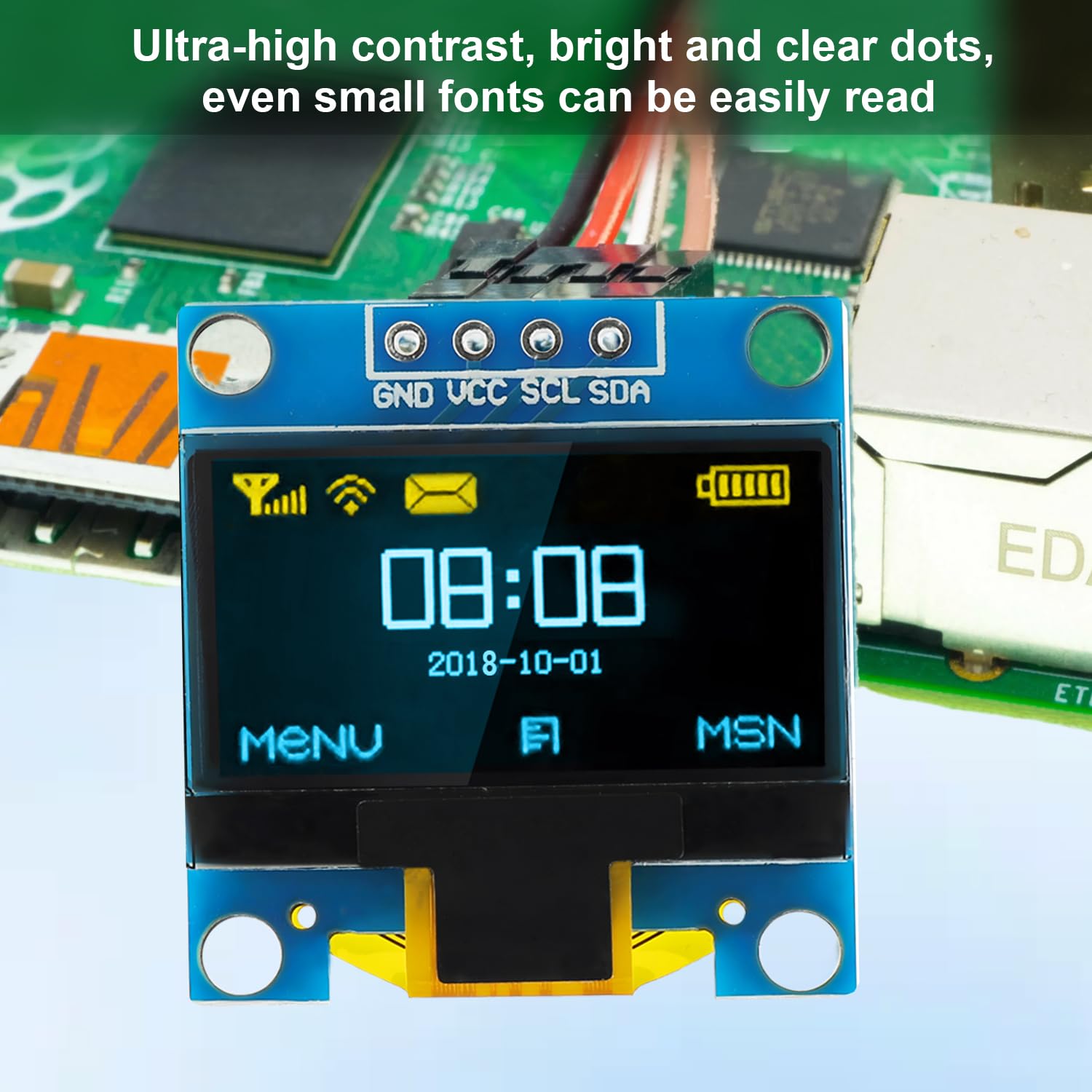 Snapklik.com : EPLZON 5 Pack 0.96 Inch OLED IIC Display Module 128x64 ...