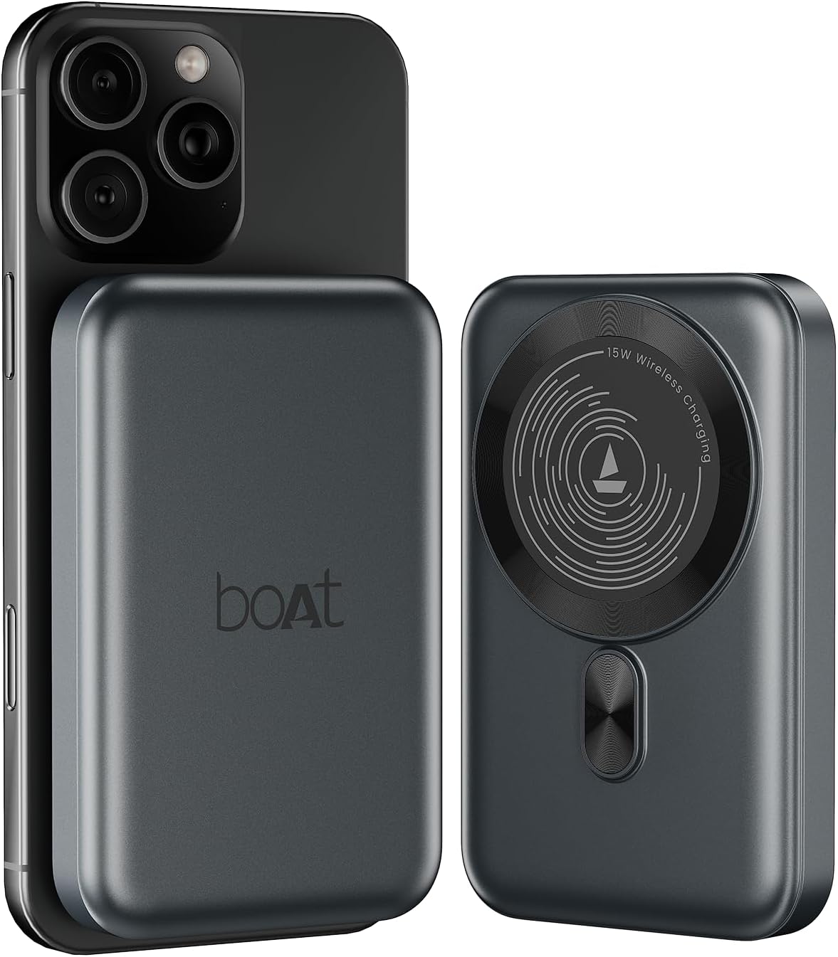 boAt Powerpod 200 Charger w/15W Wireless Charging, Power Bank, Premium ...