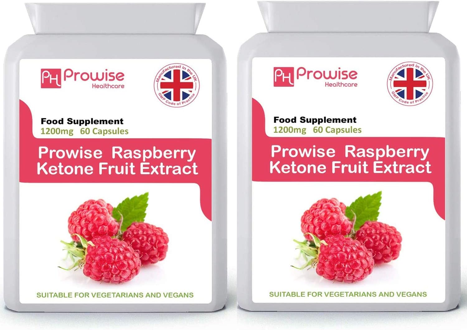 Raspberry Fruit Extract 1200mg - 60 Capsules x 2 Pack - UK Manufactured ...