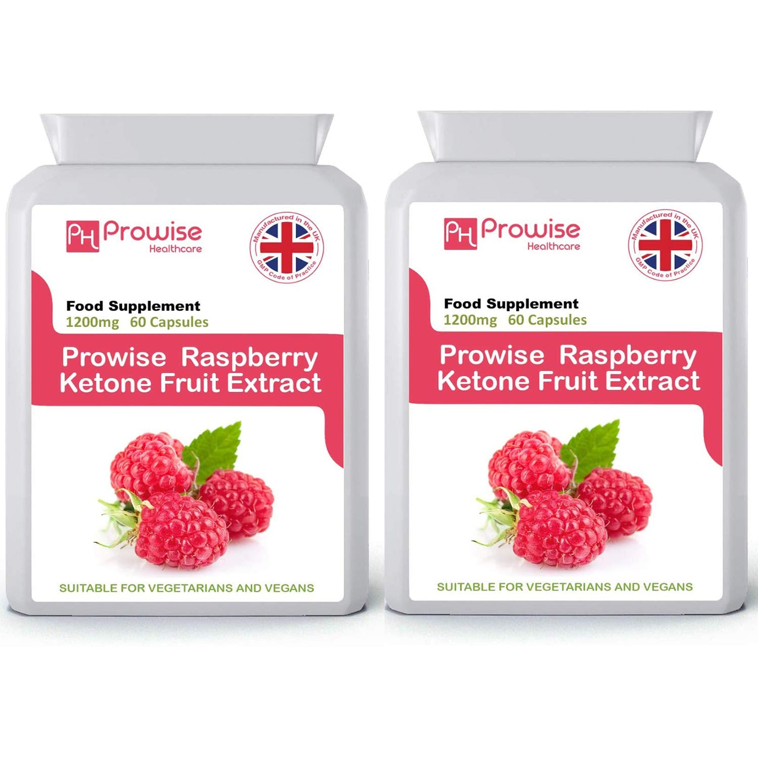 Raspberry Fruit Extract 1200mg - 60 Capsules x 2 Pack - UK Manufactured ...