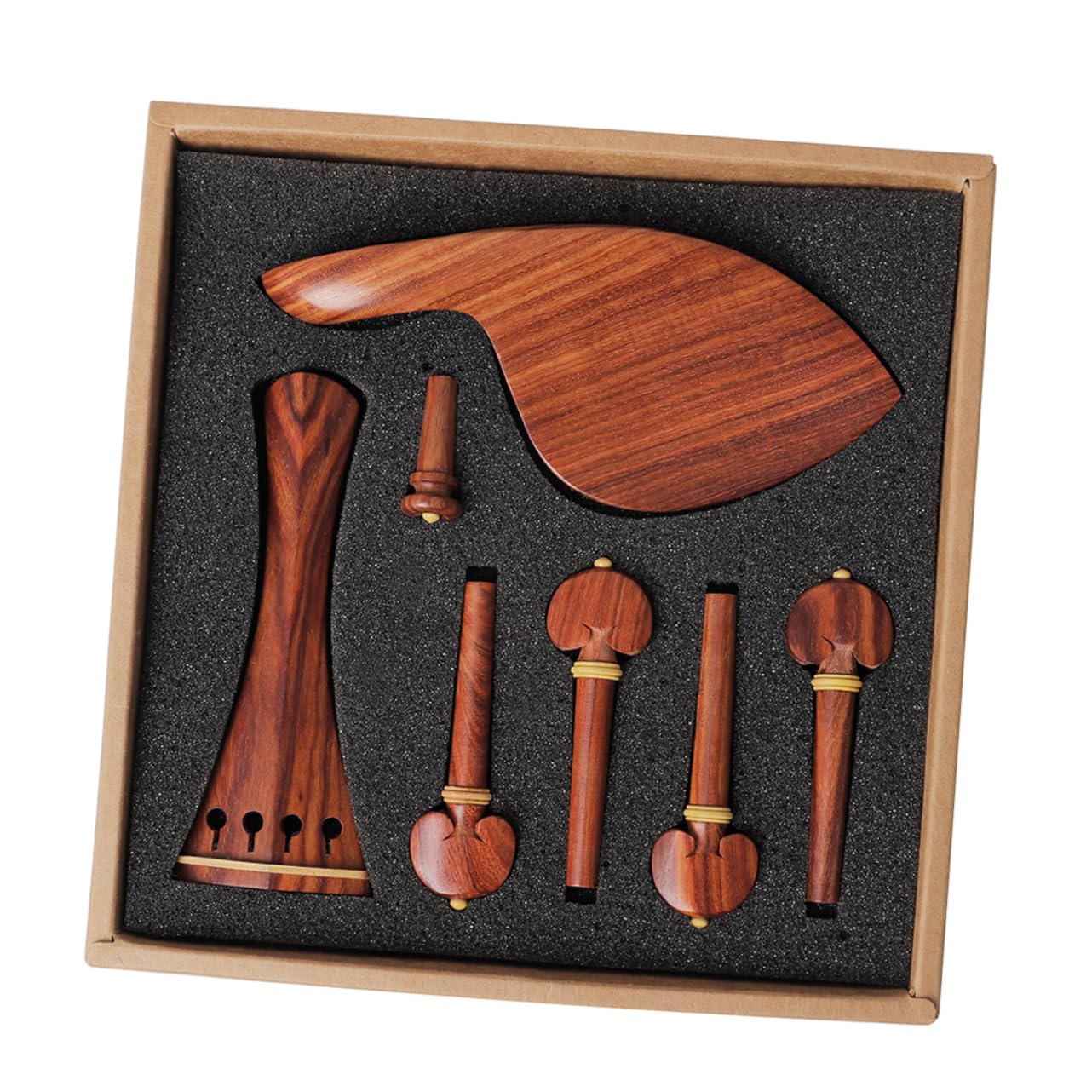 Amazon.com: OFFSCH Rosewood Violin Fittings 1 Set Wood Tools 4 Violin ...