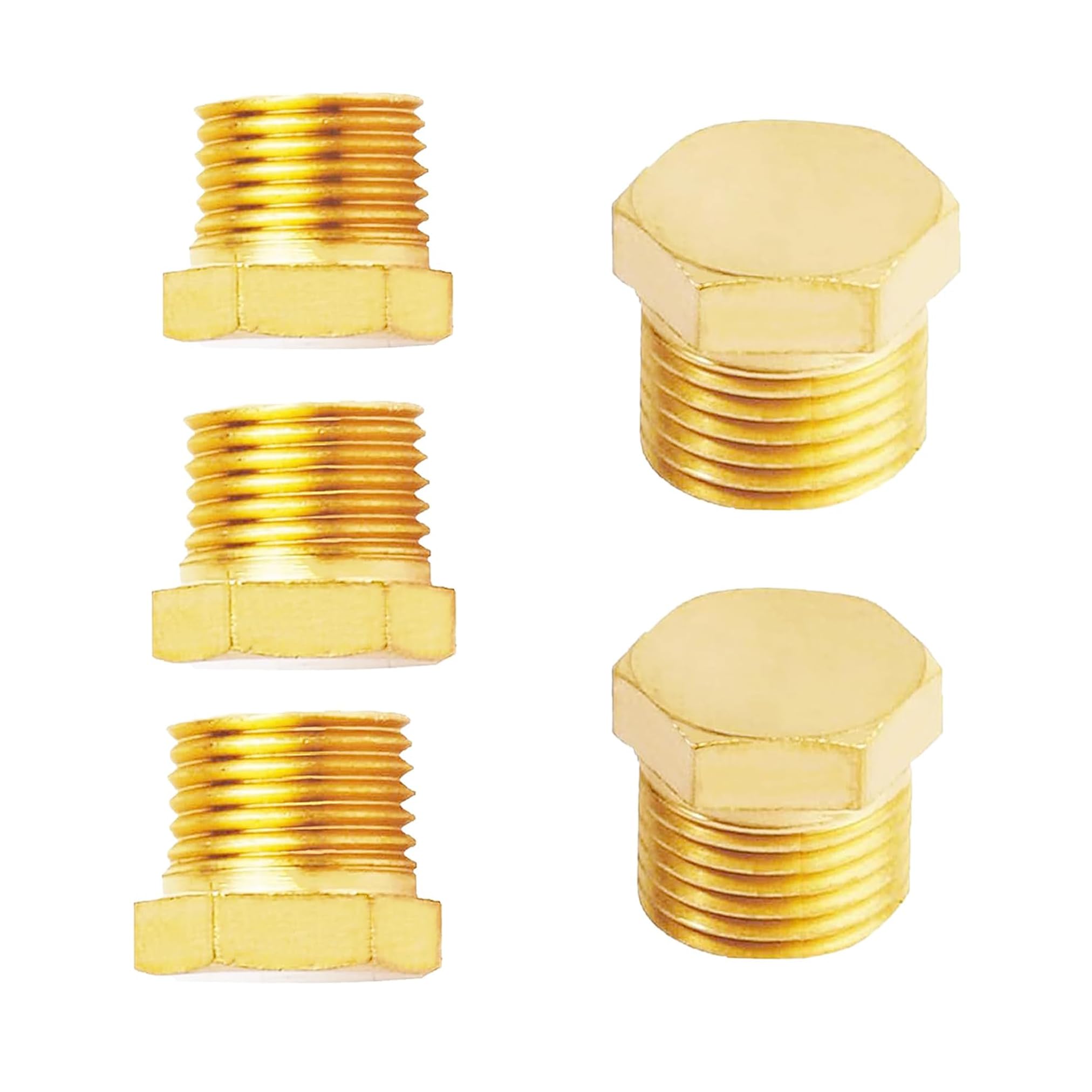 Amazon.com: AOPANDA 3/8 NPT Adapter, Brass pipe plug, 3/8 NPT plug Hex ...