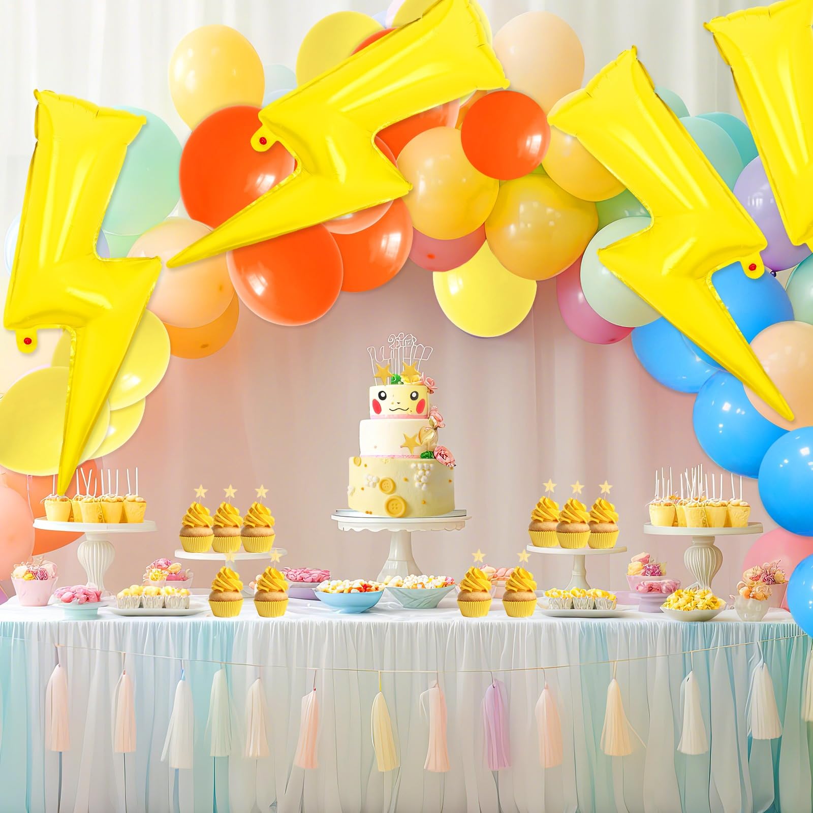Snapklik.com : 10 Pack 36 Inch Yellow Lightning Bolt Foil Party ...