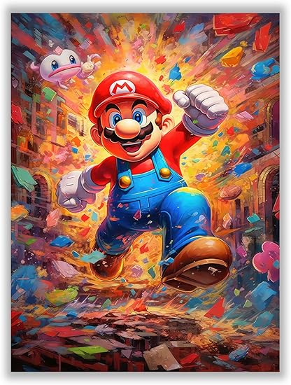Amazon.com: akyzag design, Mario Game Wall Poster – (12 x 16 inch ...