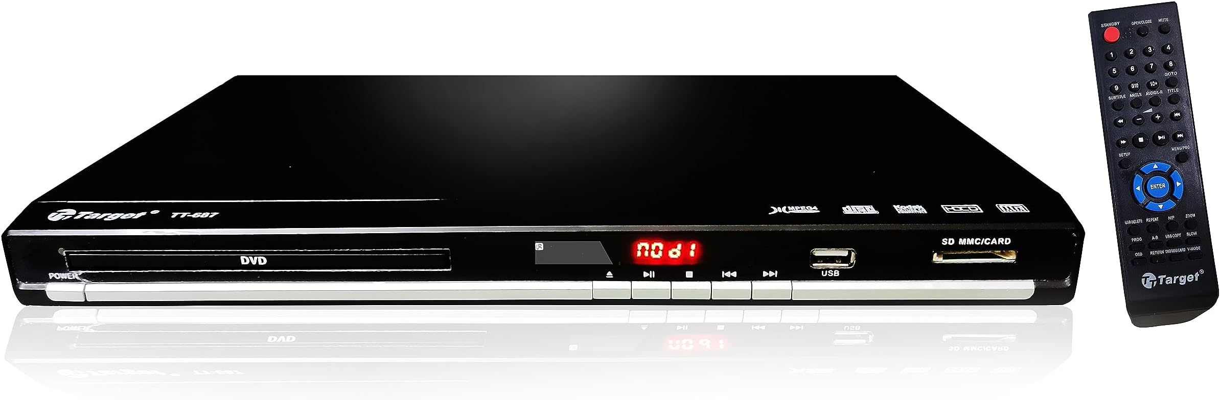 Target TT-687 MPEG4 Technology 5.1 Channel DVD Player 100 watts with Built-in Speaker, CD ...