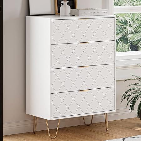 Amazon.com: Aobafuir 4 Drawer Dresser, Drawer Chest, Tall Storage ...