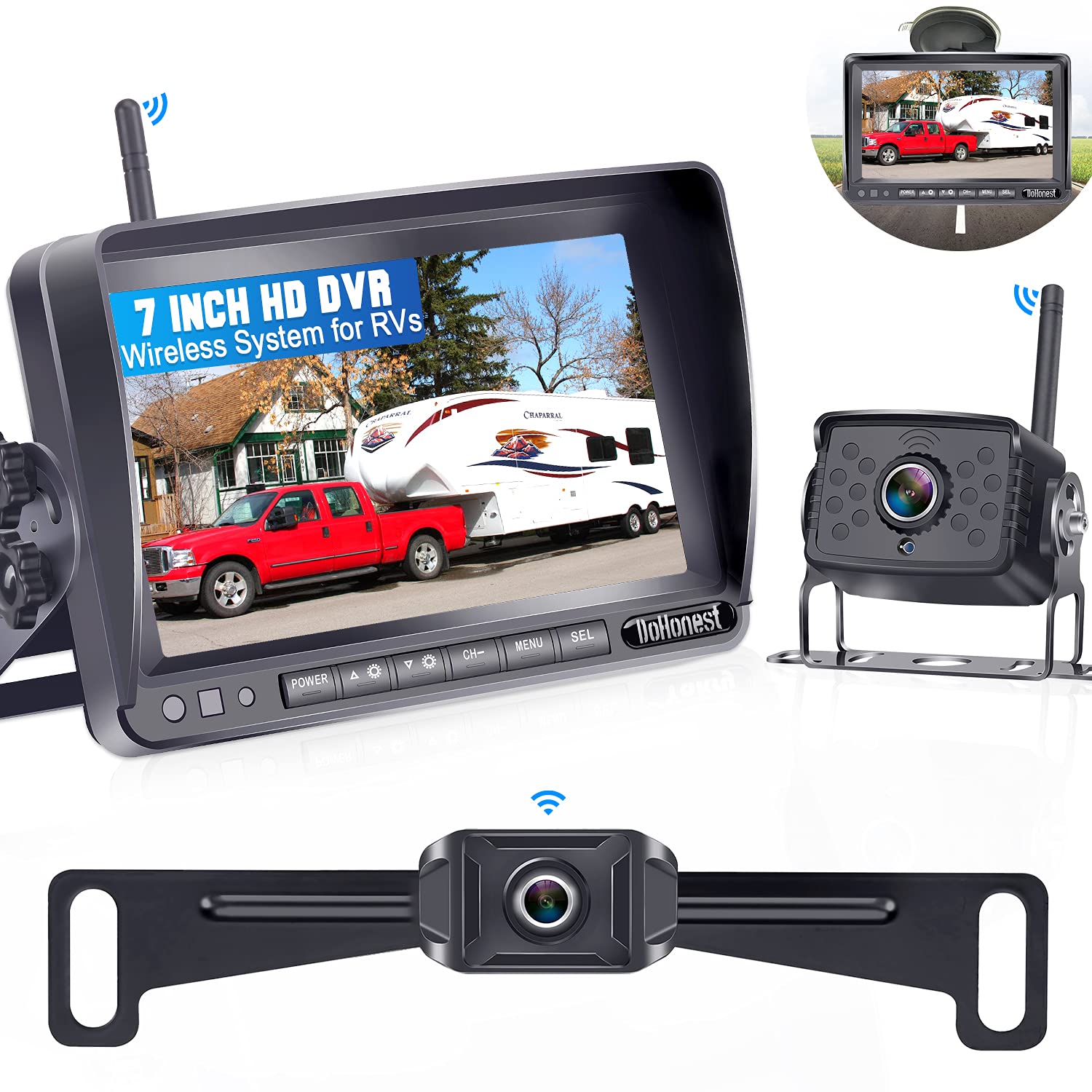 Buy RV Dual Digital Wireless Backup Camera Kit with 7 Inch LCD Monitor ...