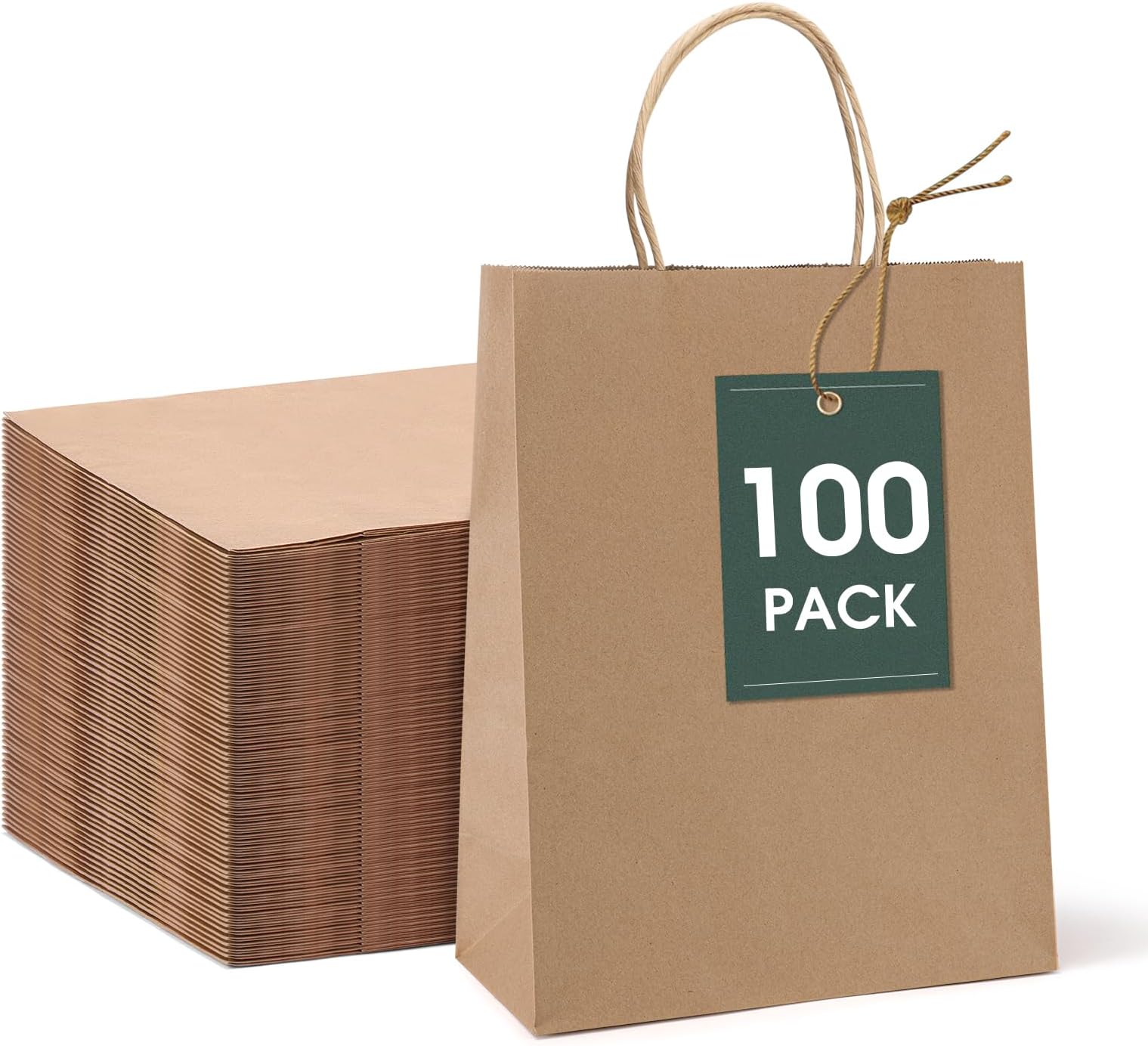 Amazon.com: Paper Bags with Handles Bulk 6.25 X 3.5 X 8 [50 Bags] Ideal ...