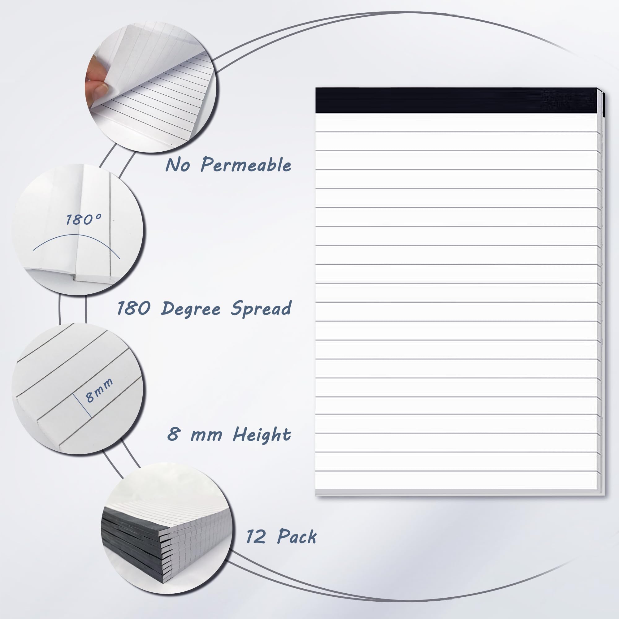 Snapklik.com : 12 Pack Note Pads 4 X 6 Inch Small Notepads For Business ...