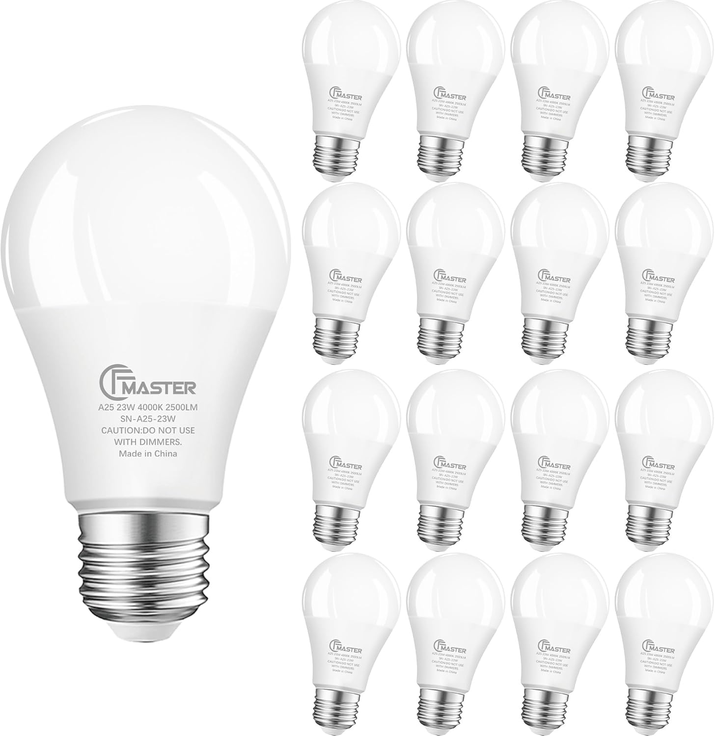 CFMASTER A25 LED Light Bulb,150-200 watt Equivalent Light Bulbs,23W ...