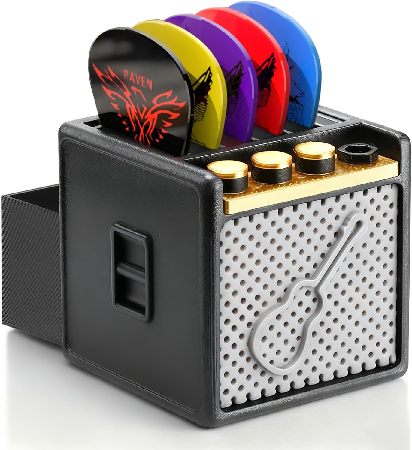 Amazon.com: Facmogu Guitar Pick Display Holder with Drawer, Speaker ...