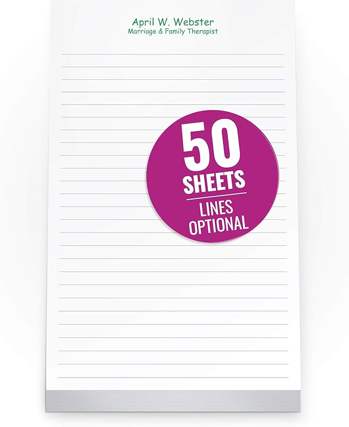 Custom Printed White Notepads 5.5 x 8.5 inches - Colorful Memo Pads ...