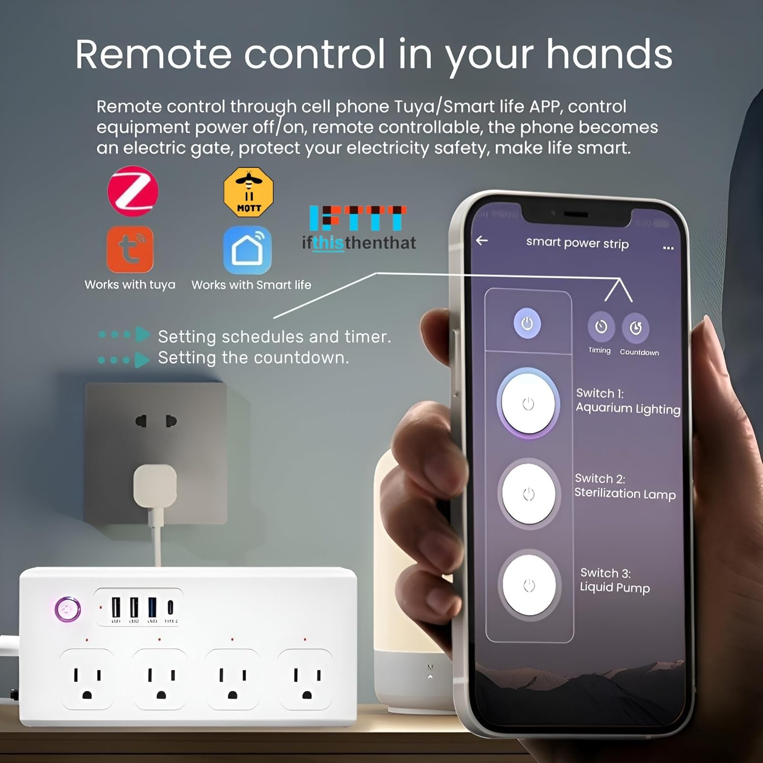 Snapklik.com : Zigbee Smart Power Strip Surge Protector, Extension Cord ...