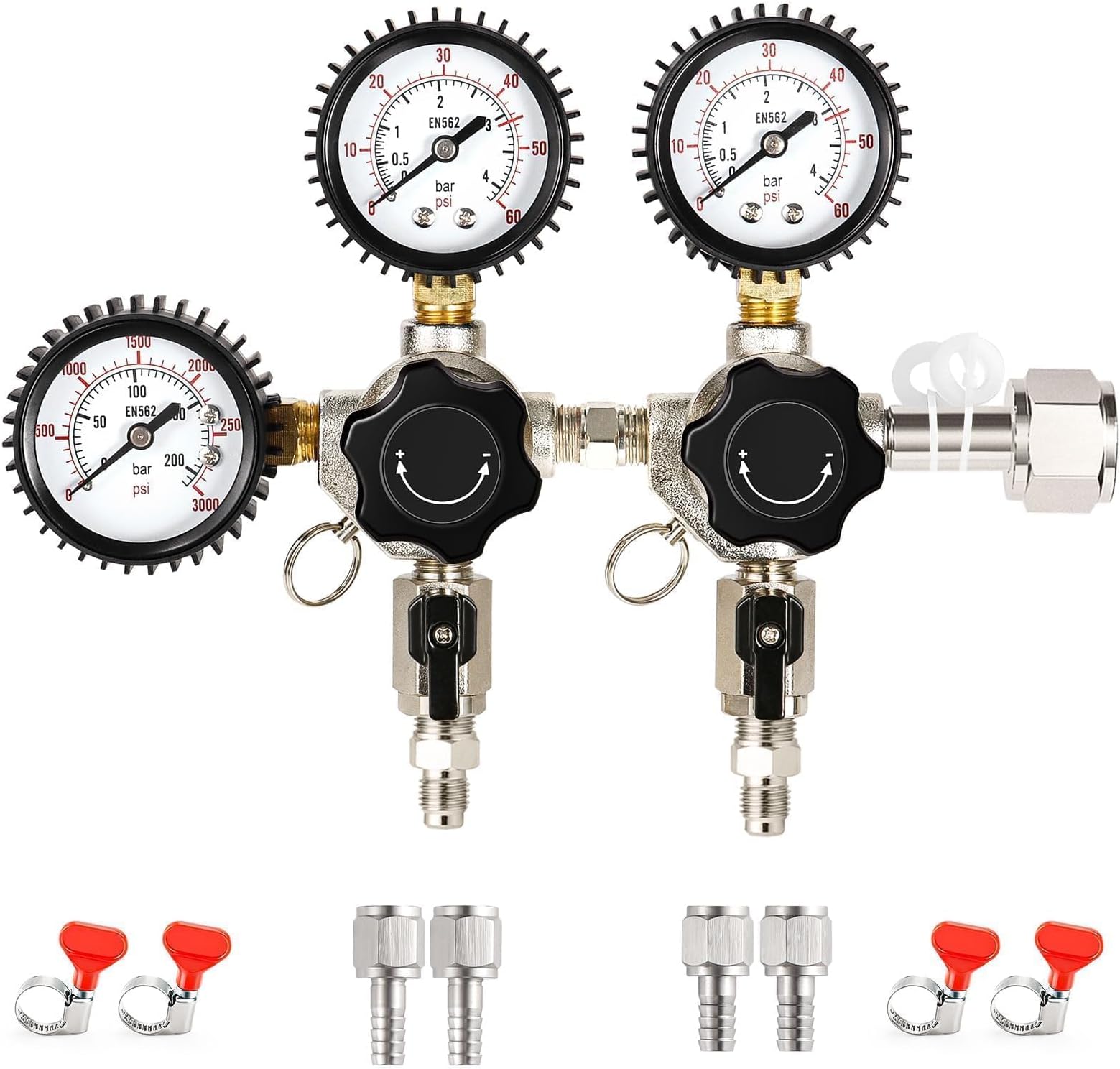 Amazon.com: Imaictuu Two System CO2 Regulator Dual Output Keg Regulator ...
