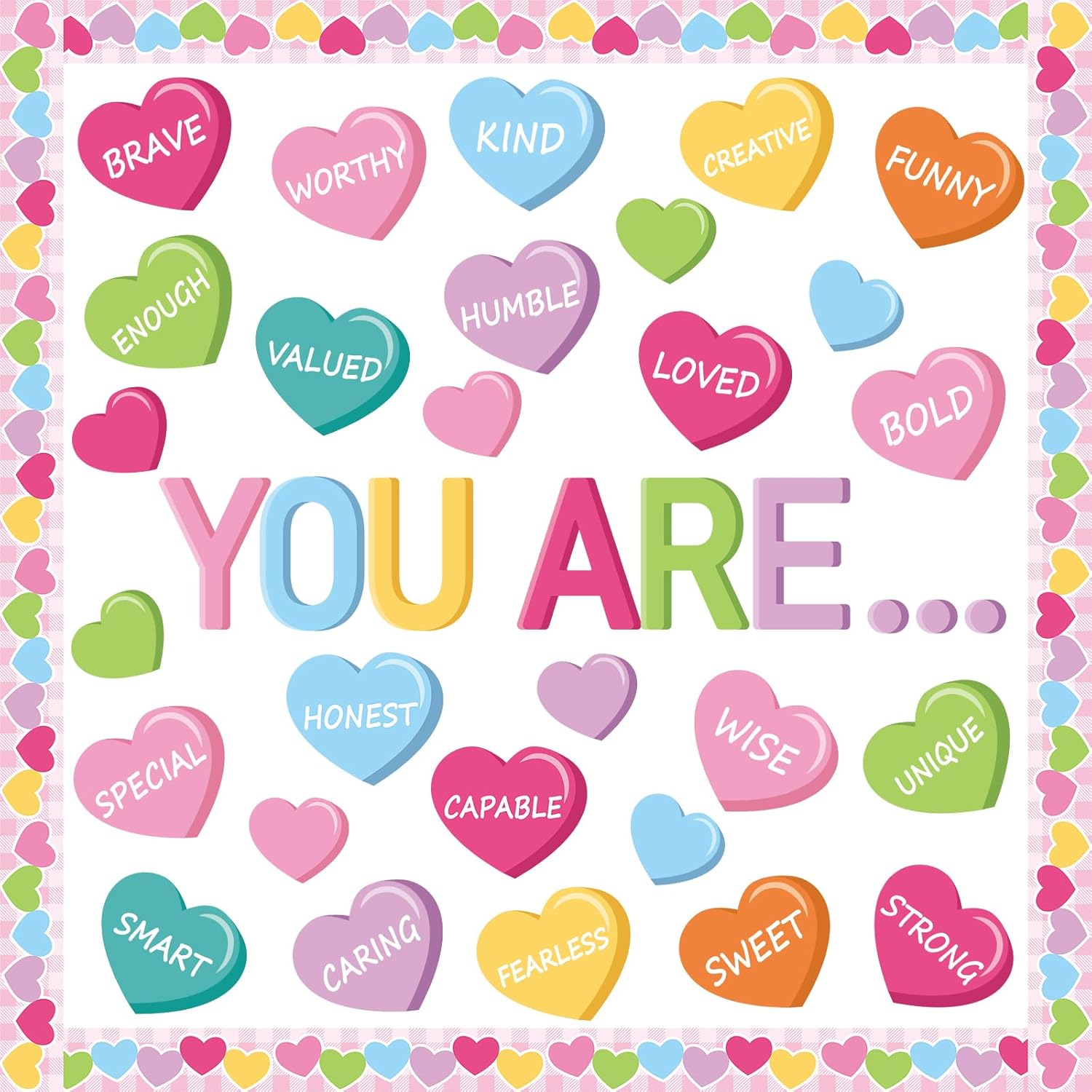 Amazon.com : gisgfim Valentine's Day Candy Heart Bulletin Board ...