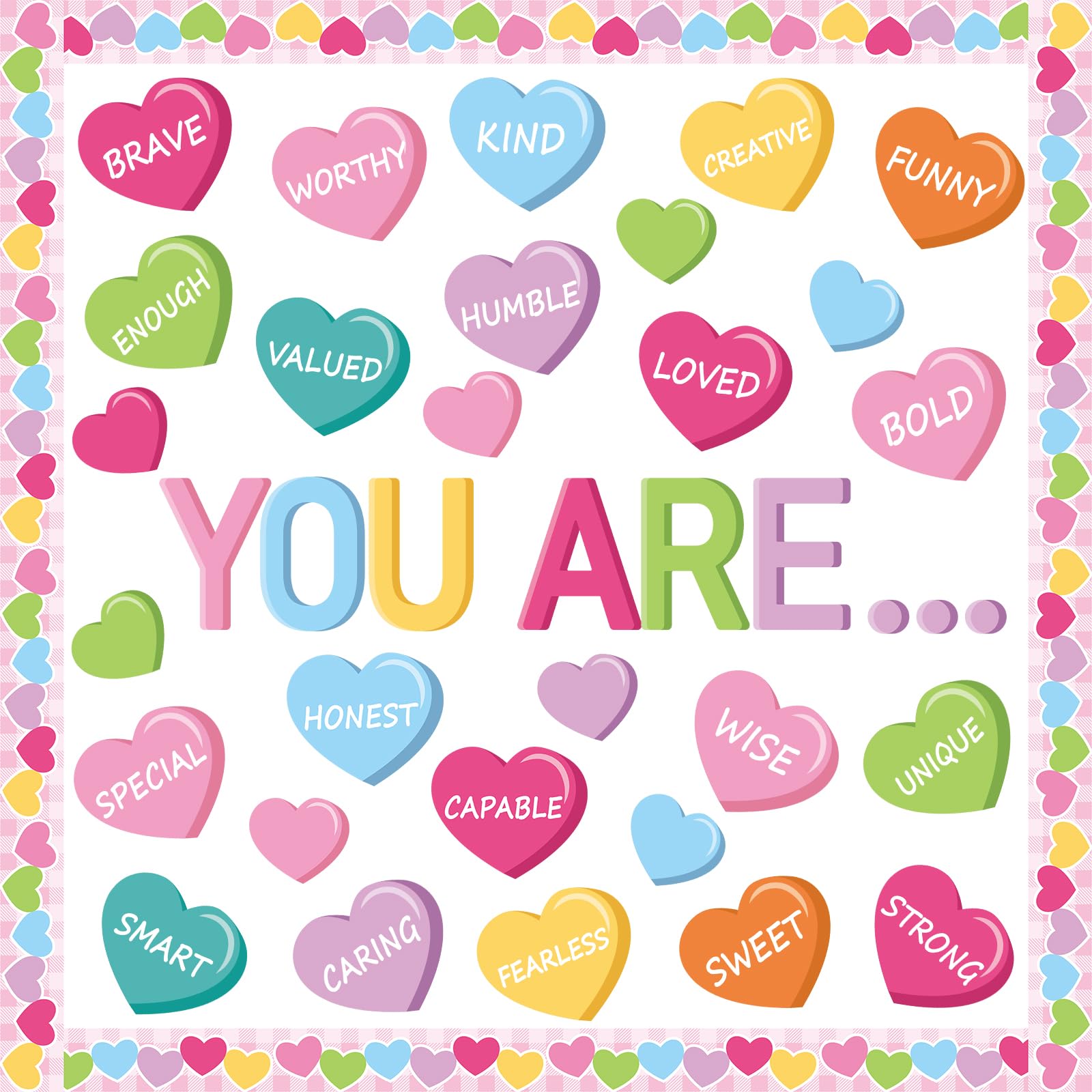 Snapklik.com : Gisgfim Valentines Day Candy Heart Bulletin Board ...
