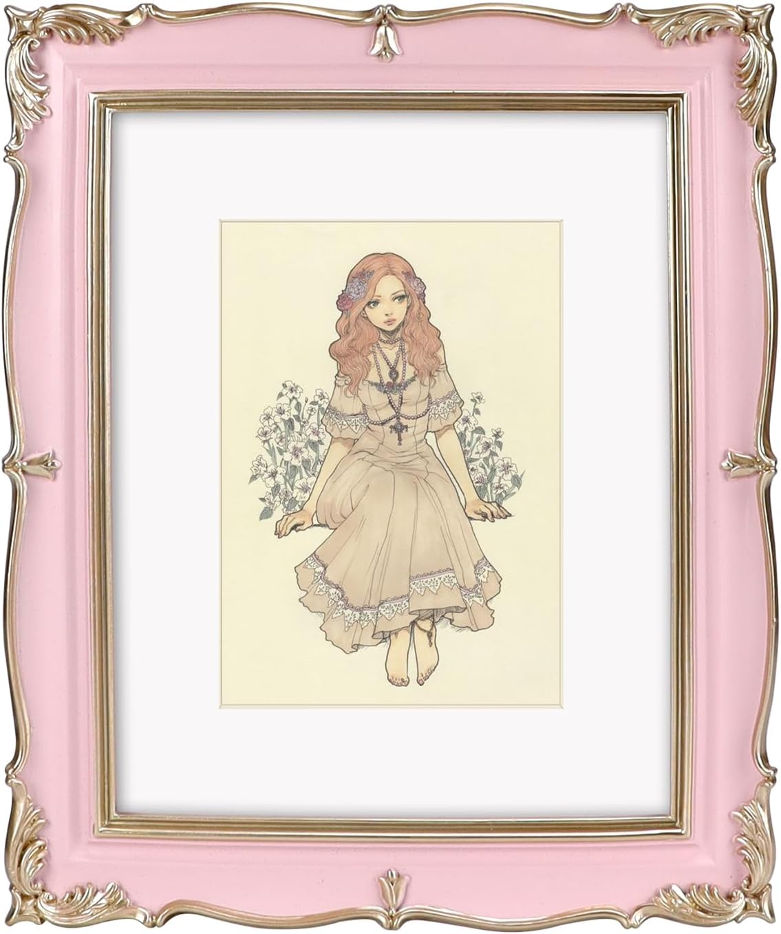 Amazon.com: EDGEWOOD Wood Real Glass Flat Picture Frame Matted to 8x10 ...