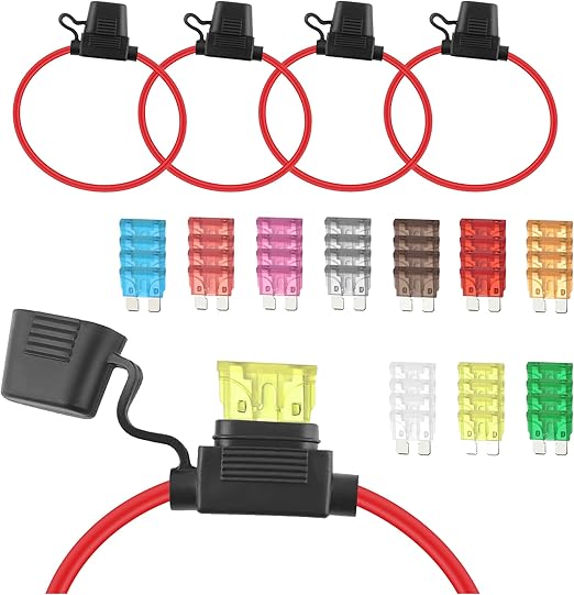 Amazon.com: Stacool 4PCS Fuse Holder,12AGW Inline Fuse Holder 12V with ...