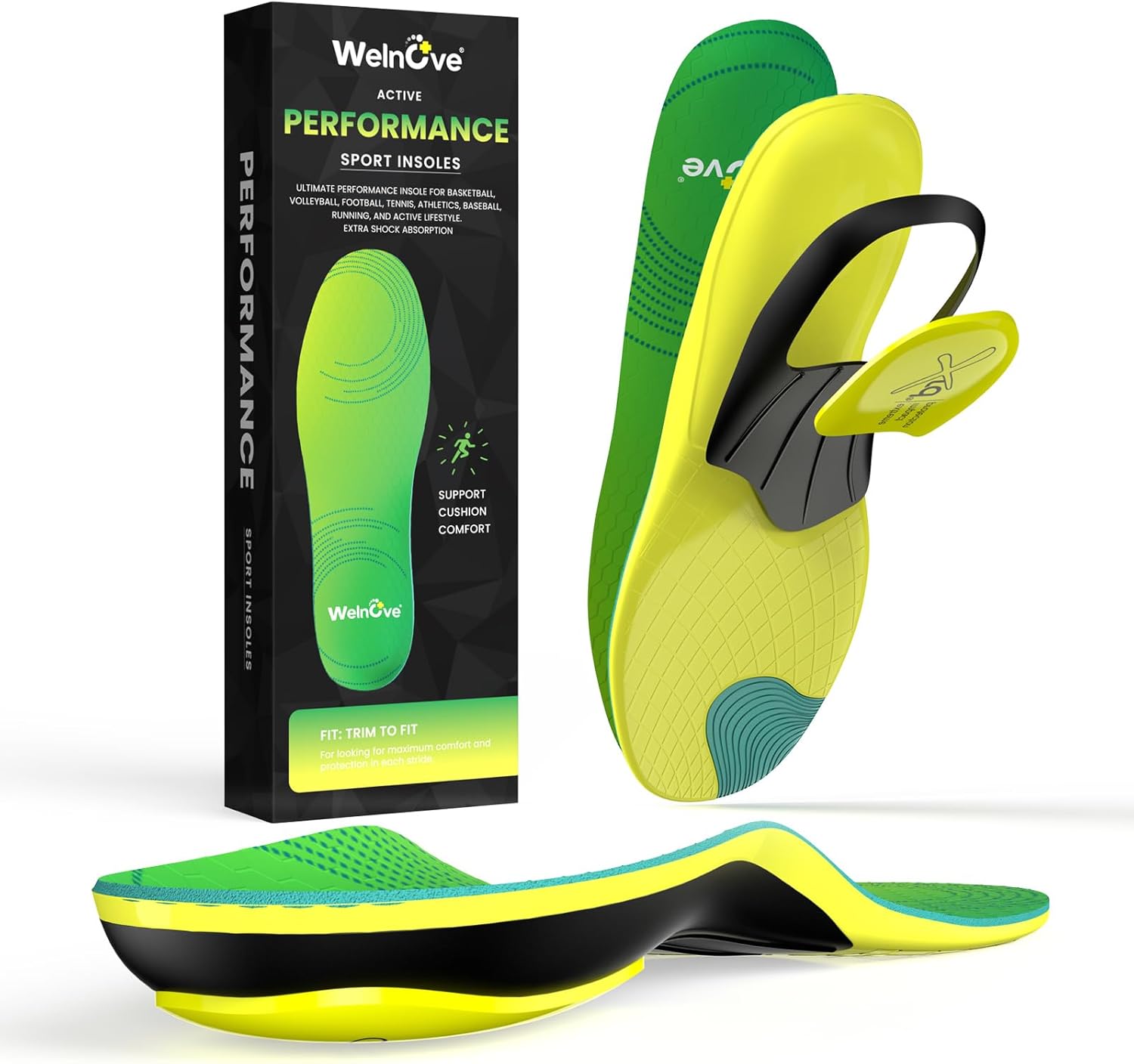 Amazon.com: Lightweight Running Sport Insoles for Men Women - Welnove ...