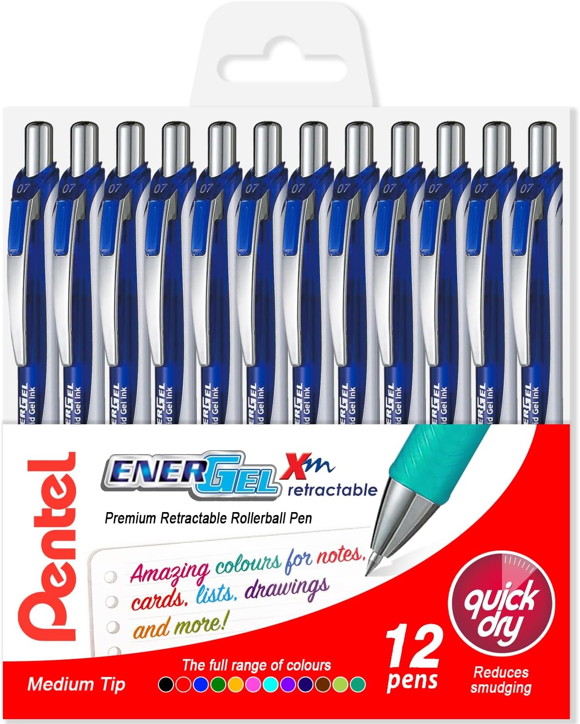 Amazon.com: Pentel EnerGel XM BL77 - Retractable Liquid Gel Ink Pen - 0.7mm - 54% Recycled ...