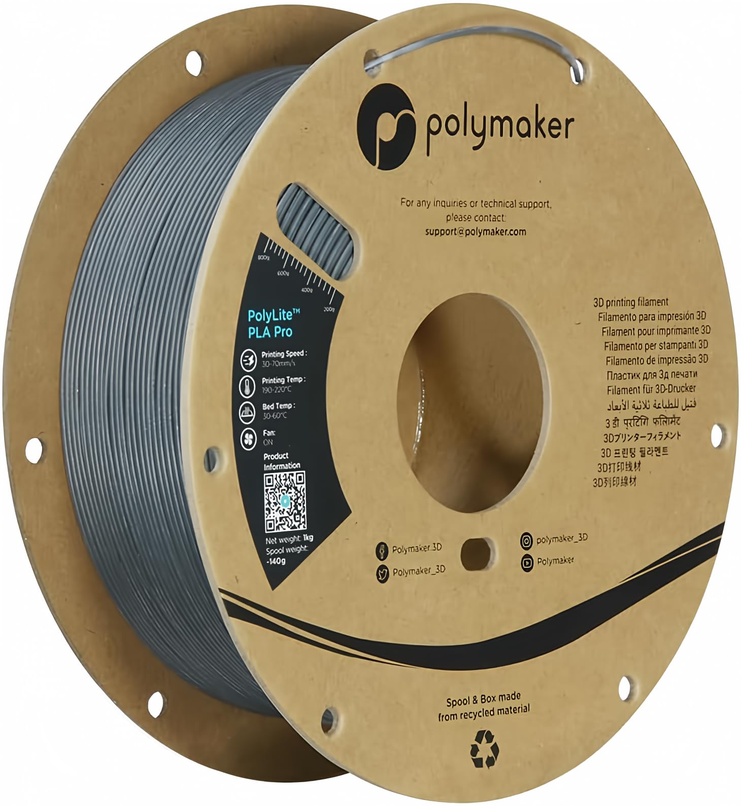 Amazon.com: Polymaker PLA PRO Filament 1.75mm Metallic Chrome, Powerful ...