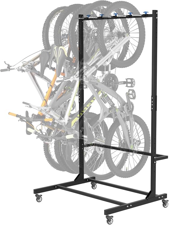 Amazon.com: Kinchoix Freestanding Bike Rack with Caster Vertical Bike ...