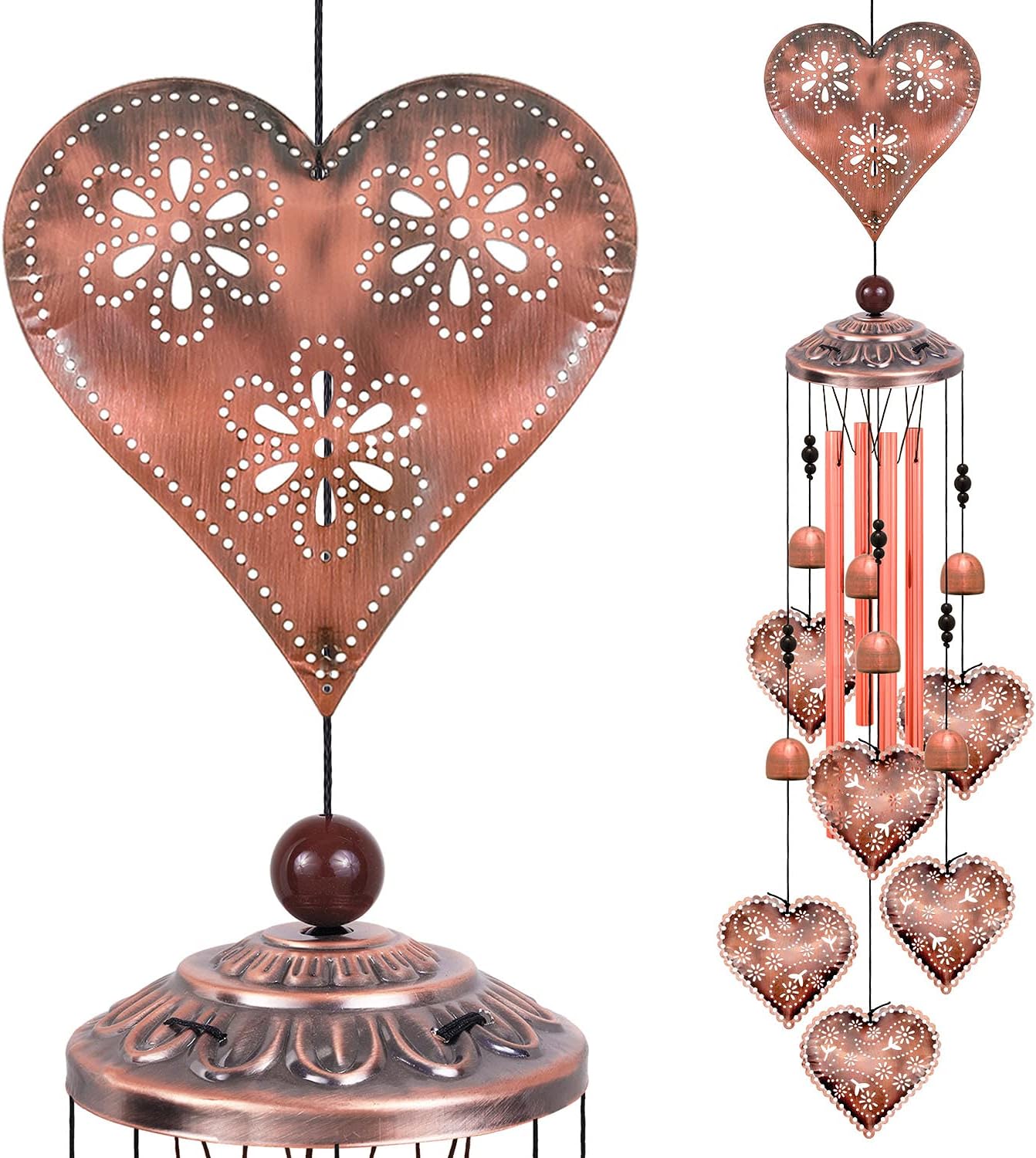 Amazon.com : Heart Shape Wind Chimes for Garden, Gifts for Mom, Home ...