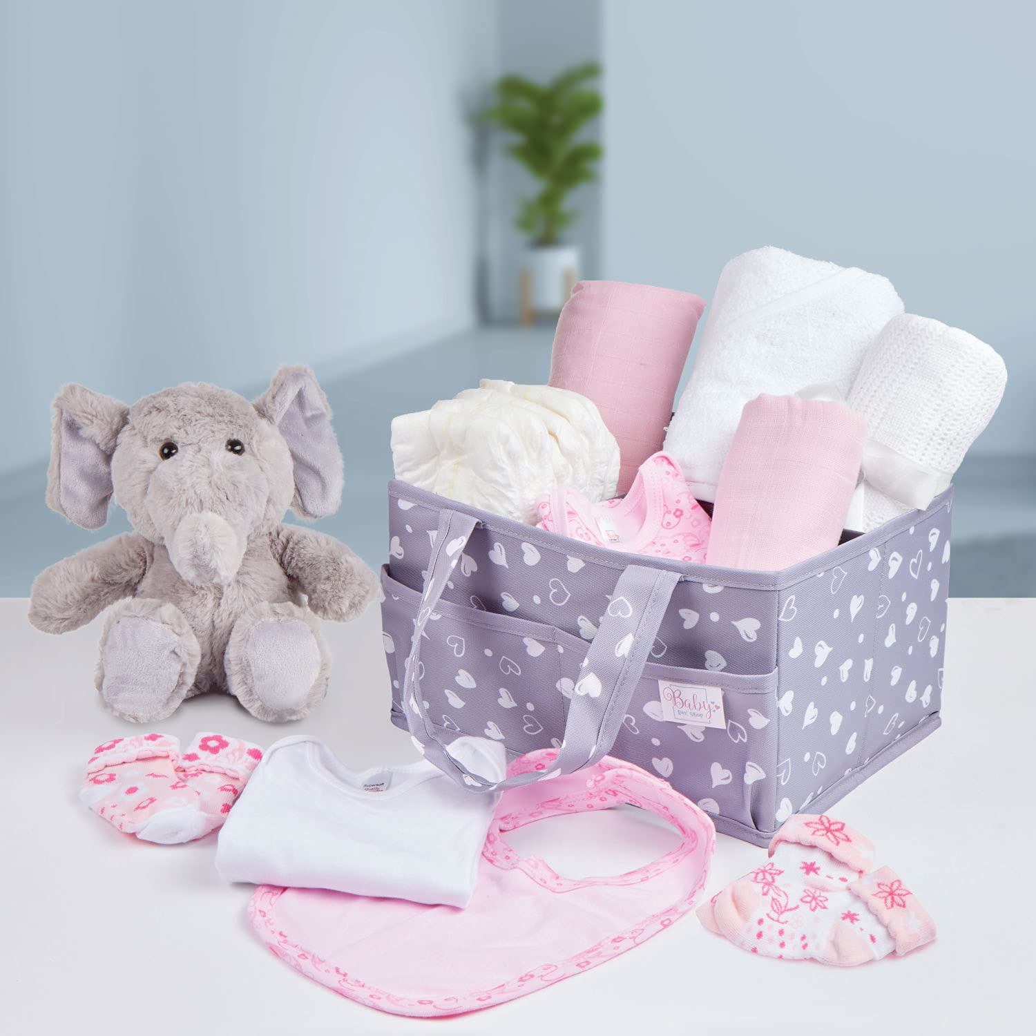 Newborn Baby Gifts Nappy Caddy Set – Washable Multi-Functional Pink ...