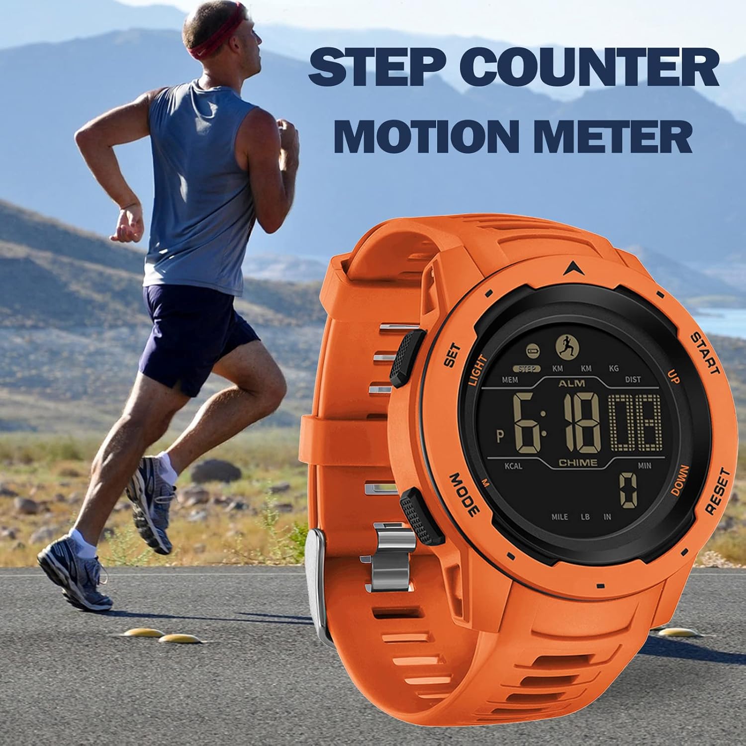 Mens Digital Watch Military Watches for Men Step Calorie Counter Watch ...