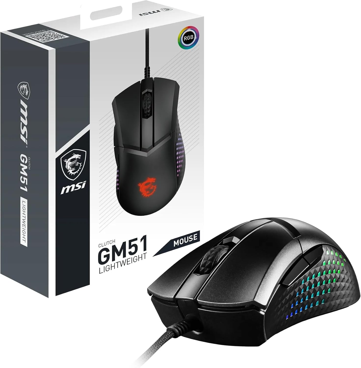 MSI CLUTCH GM51 LIGHTWEIGHT Gaming Mouse - 26000 DPI Optical Sensor ...